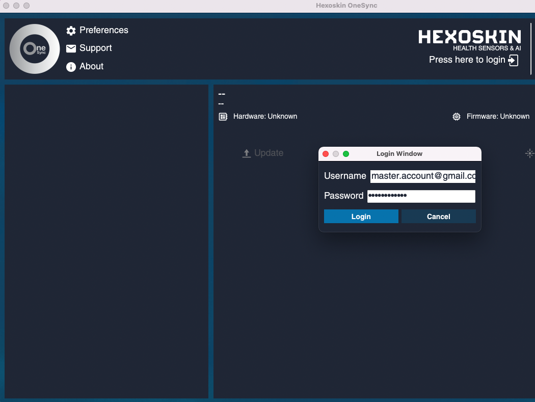 Assignation of a Hexoskin Device to an account